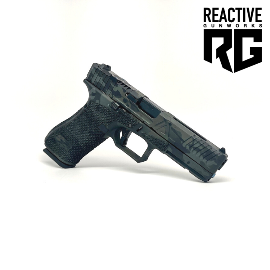 Agency Arms Glock 17 Gen 5 Hybrid Black Multicam Aggressive Stipple