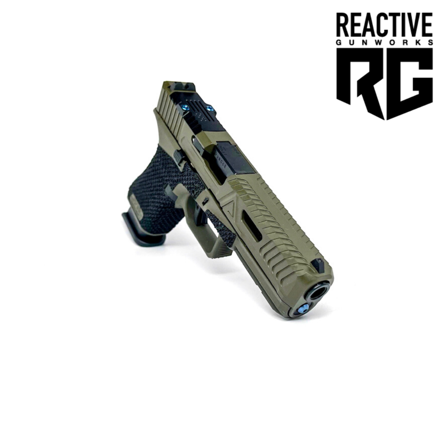 Agency Arms Glock 17 Gen 5 Bonesaw ODG Grip Chop Aggressive Stipple