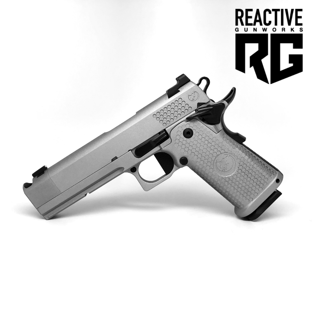 Nighthawk Custom TRS Government 5" Blasted SS 1911 9mm | Reactive Gunworks