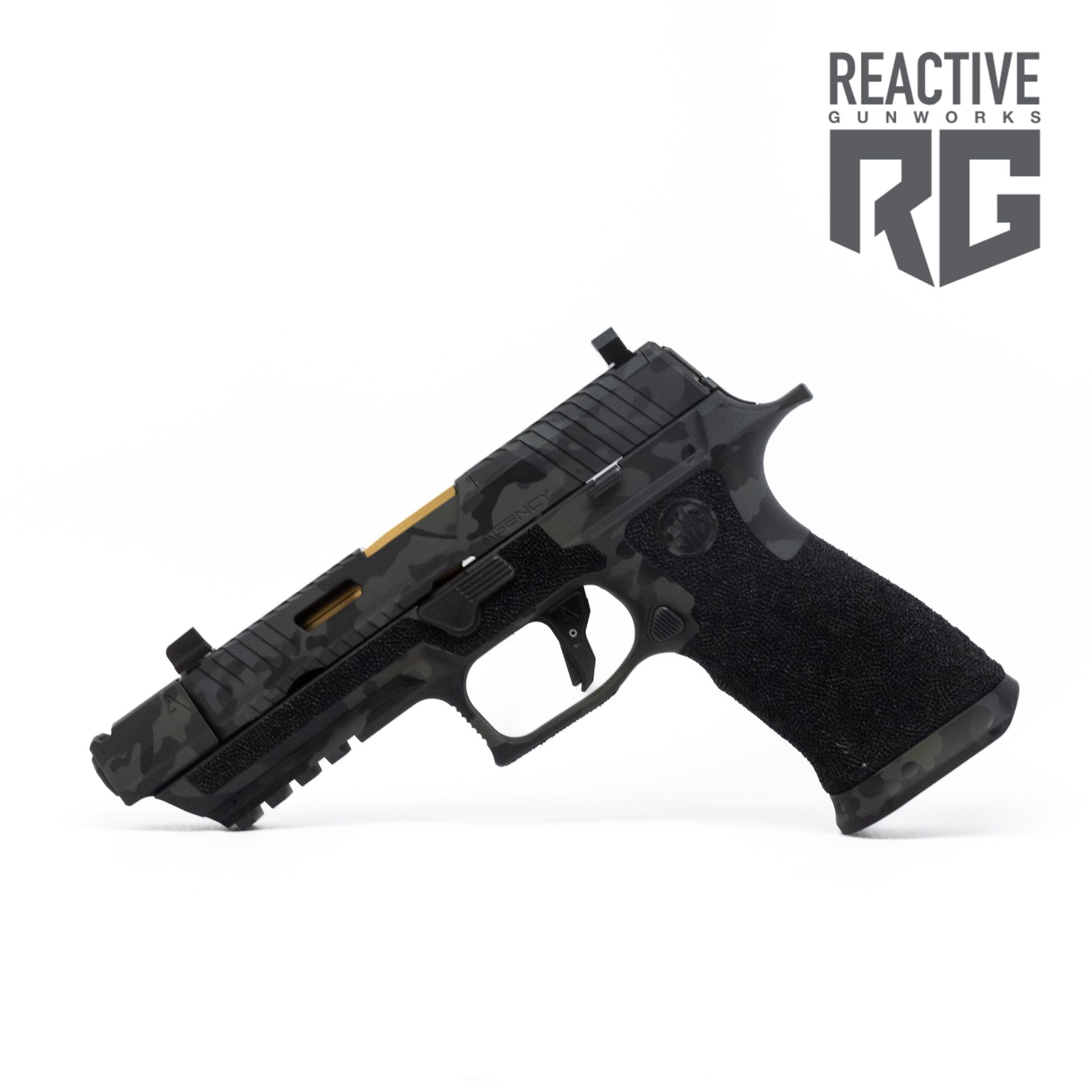 Agency Arms SIG P320 Peacekeeper Black Multicam Comp Mid TiN | Reactive Gunworks