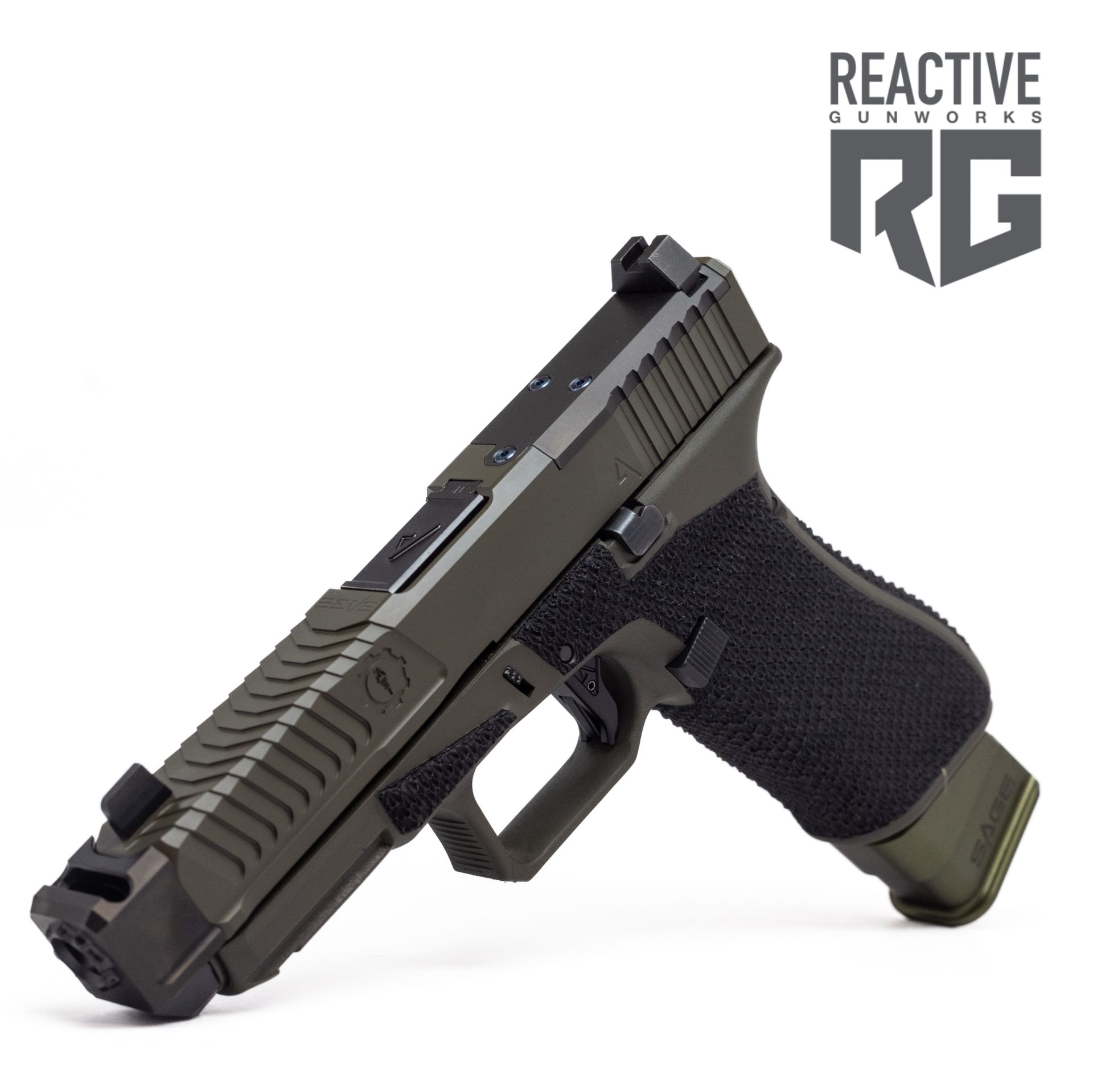 Agency Arms x Sage Dynamics Glock 45 V2 OD Green | Reactive Gunworks