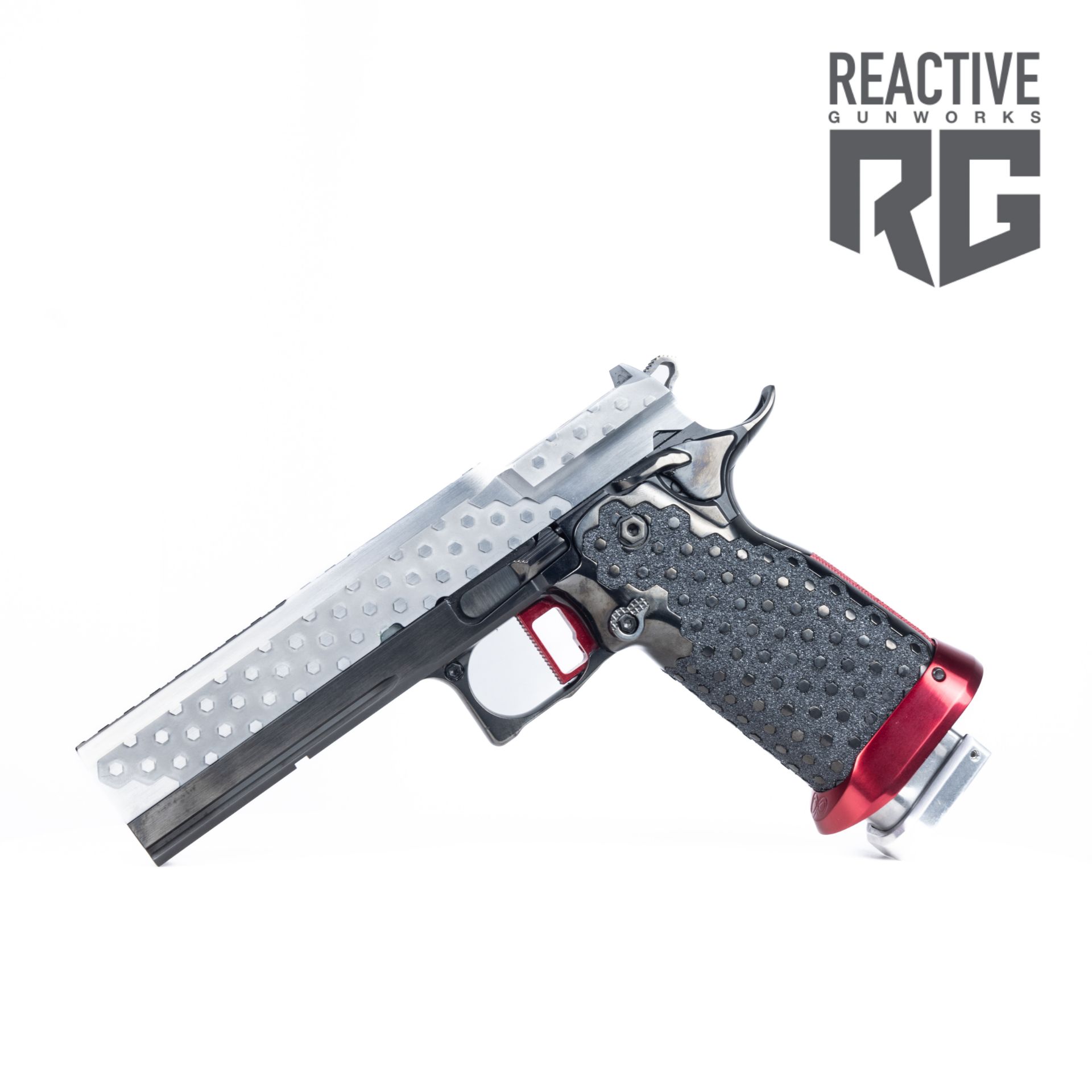 SVI Infinity IED Silver Red 5" 9mm | Reactive Gunworks | Reactive Gunworks