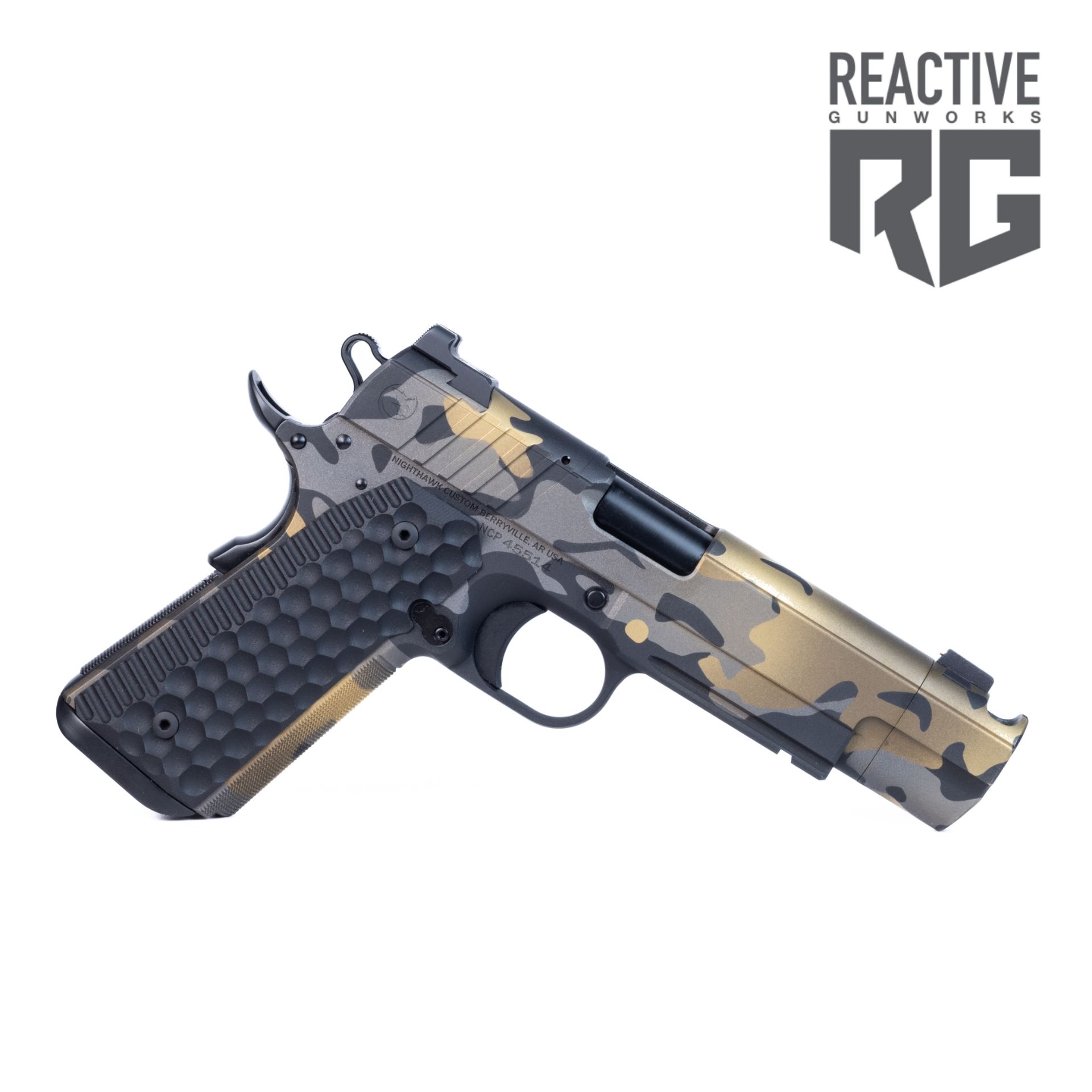 Nighthawk Custom Fire Hawk (.45 ACP) IOS Black Halo Camo | Reactive ...