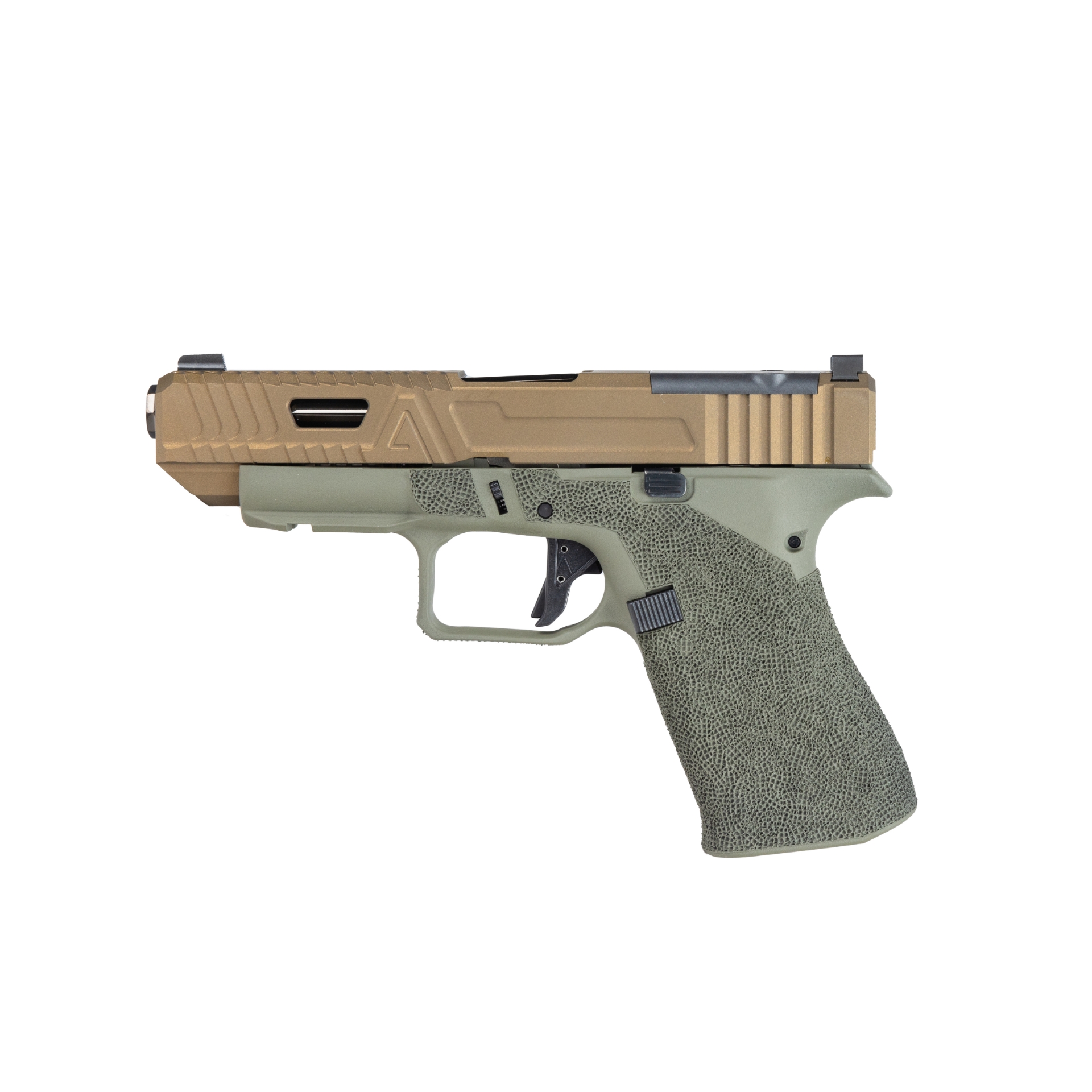 Agency Arms Glock 48 MOS Bonesaw Bronze/Green | Reactive Gunworks