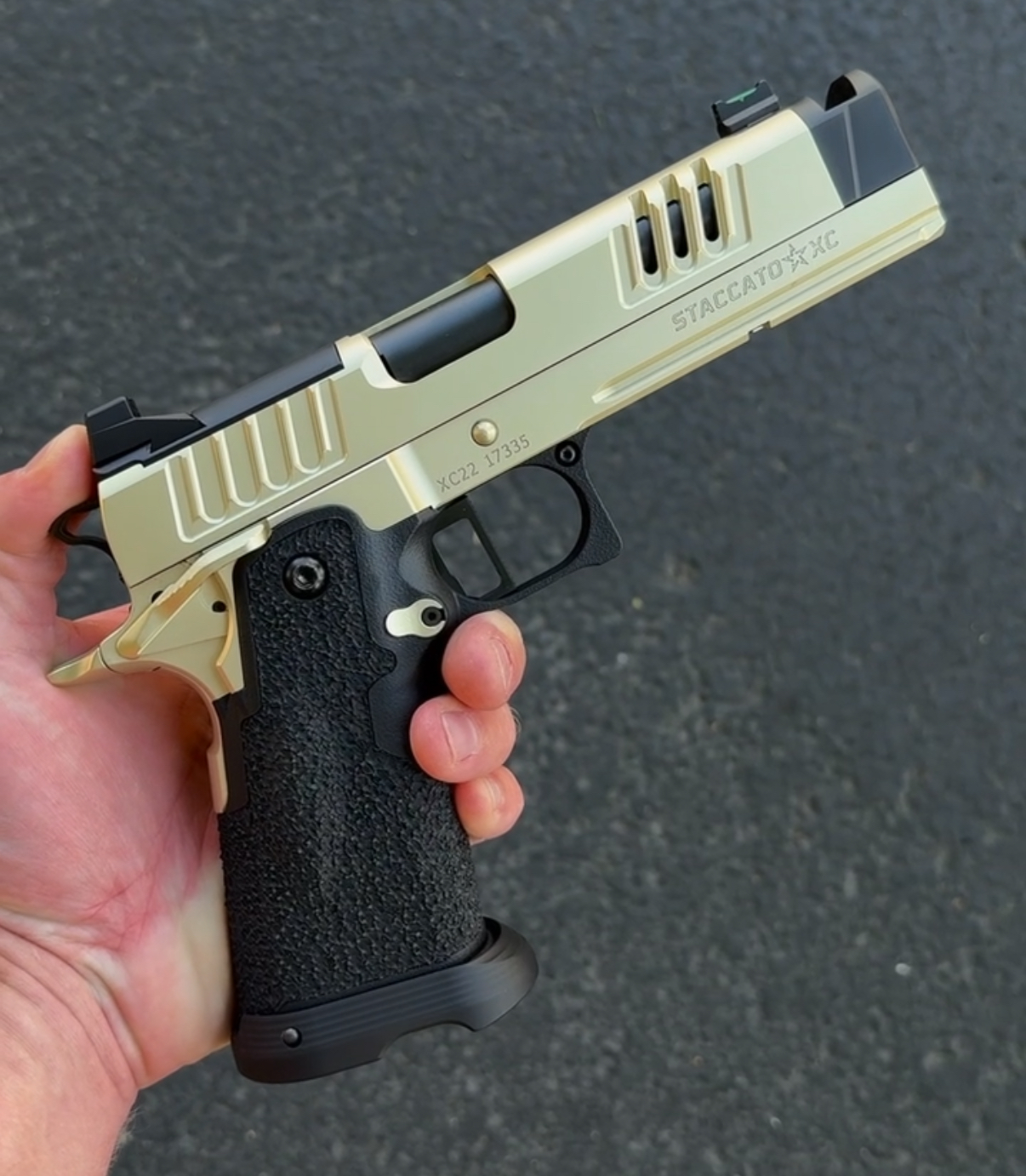 Dave Modz Staccato XC Champagne ZrN Palm Swells Infinity Trigger (9mm ...